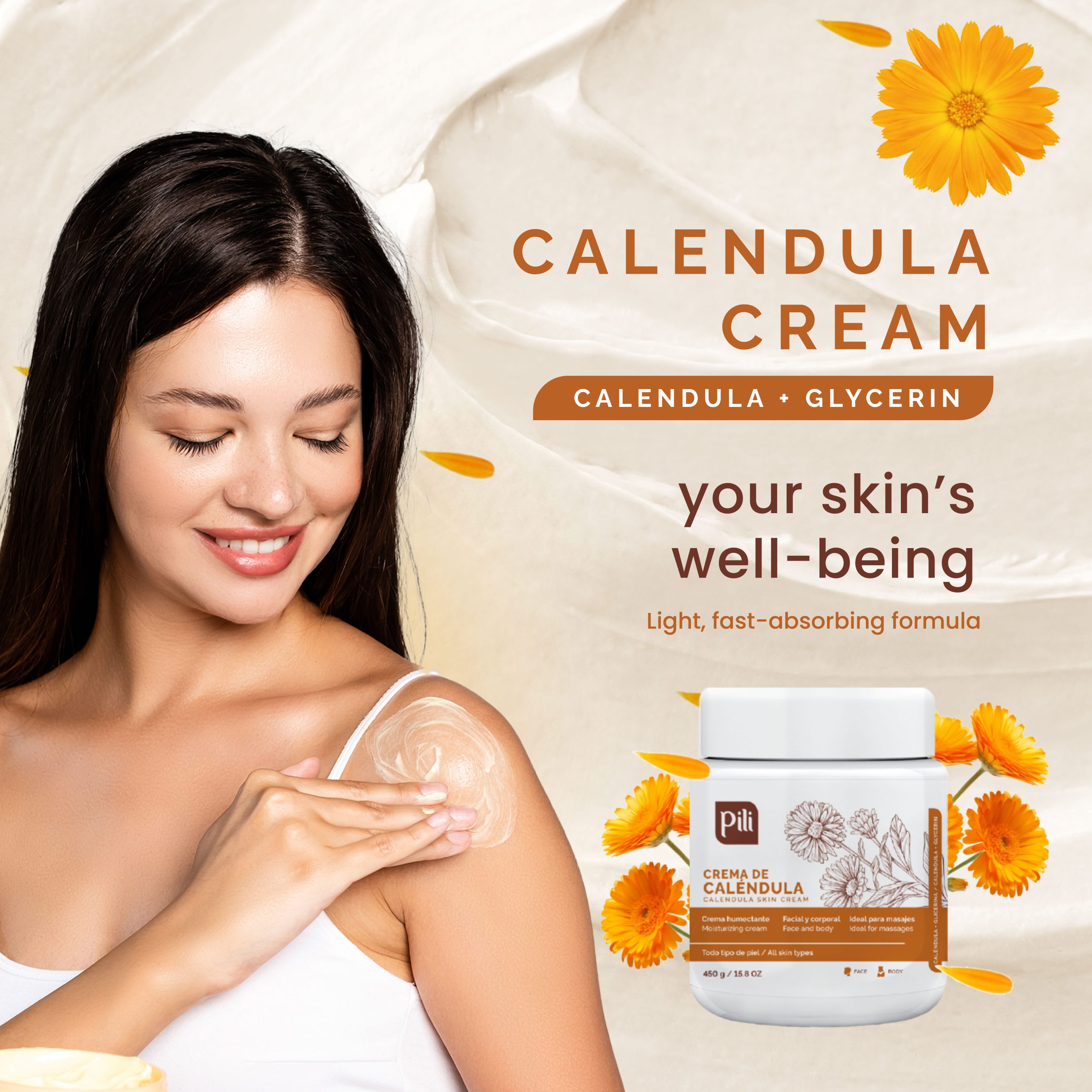 Calendula Skin Cream 15.8 oz – Pili Natural